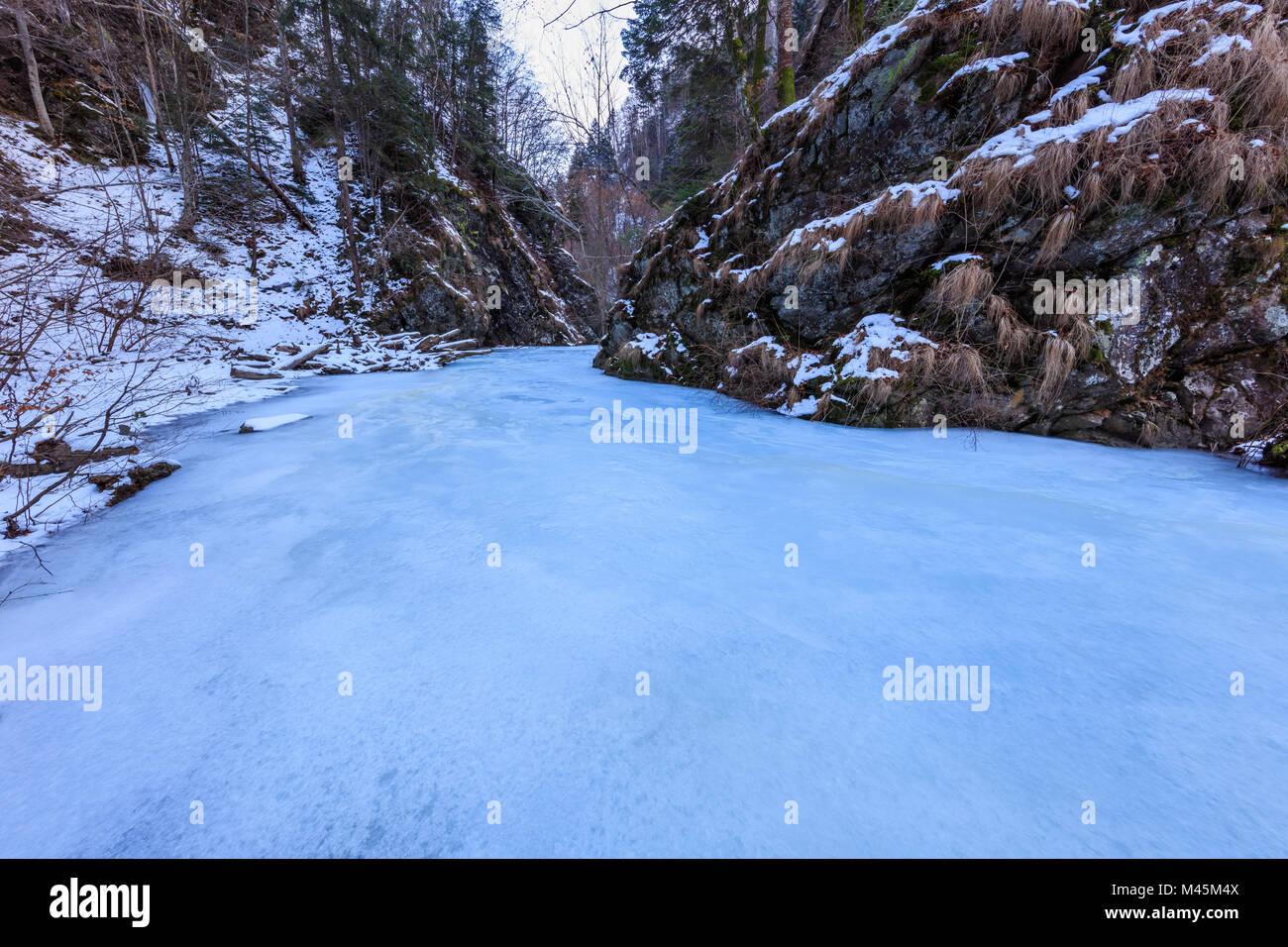 Landscape with Valea lui Stan canyon and river in Romania Stock Photo ...