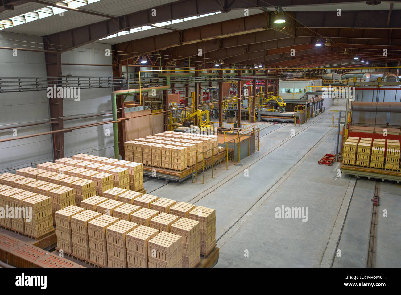 Brickyard. Production hall with special equipment Stock Photo - Alamy