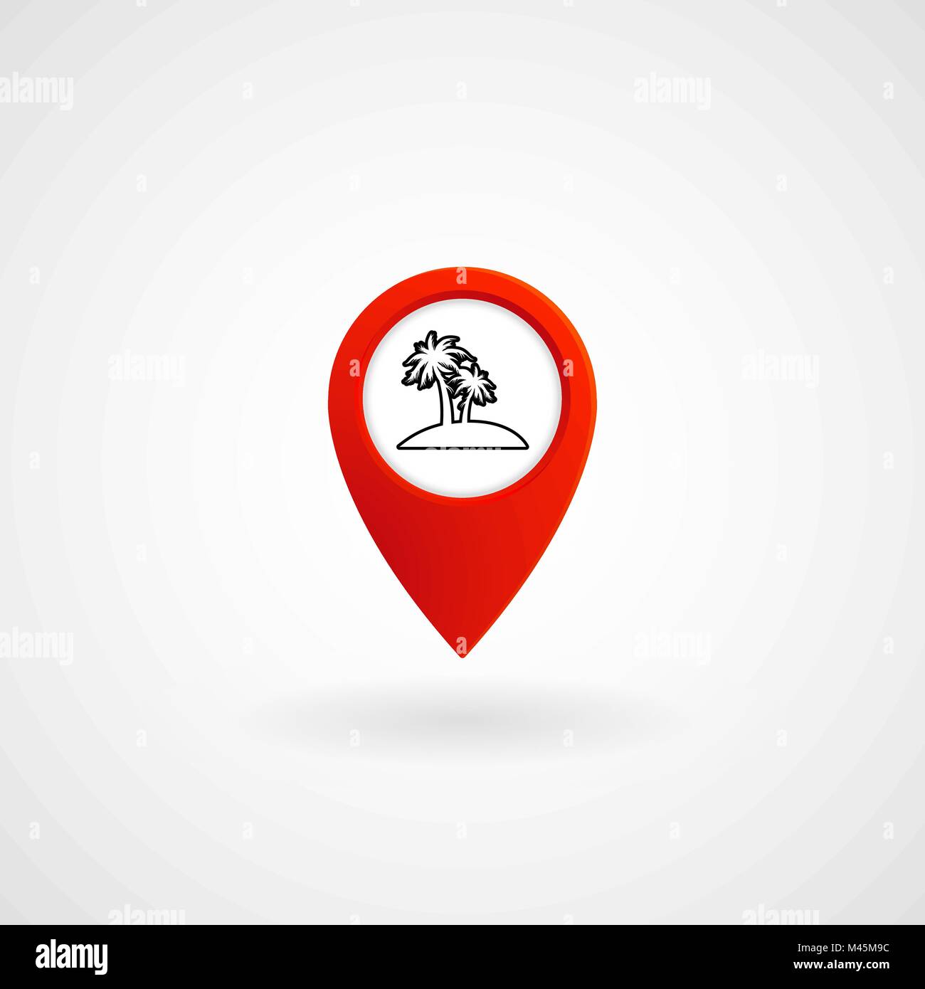 Red Location Icon for Island, Vector, Illustration, Eps File Stock ...