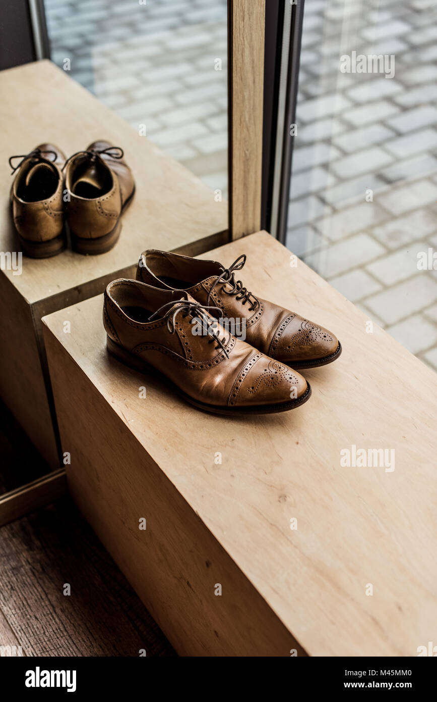 High angle view shoes reflection hi-res stock photography and images ...