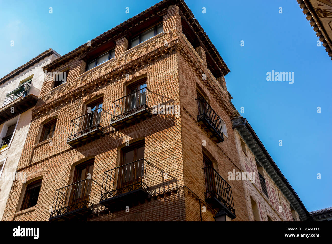 streets of the city Toledo, medieval architecture and Castilian Stock ...