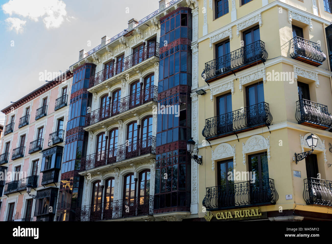 streets of the city Toledo, medieval architecture and Castilian Stock ...