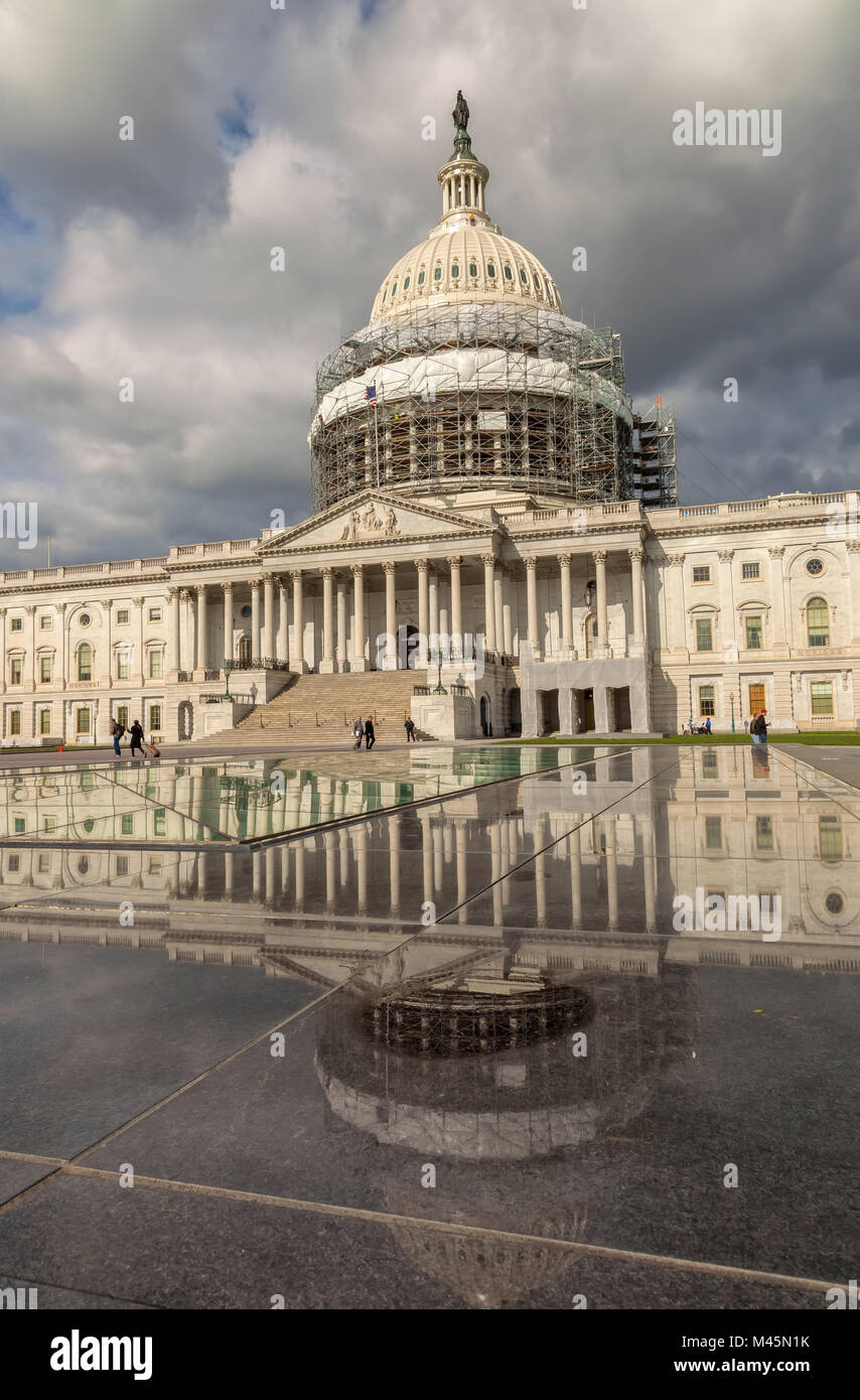 The United States Capitol Building under renovation, Washington ...