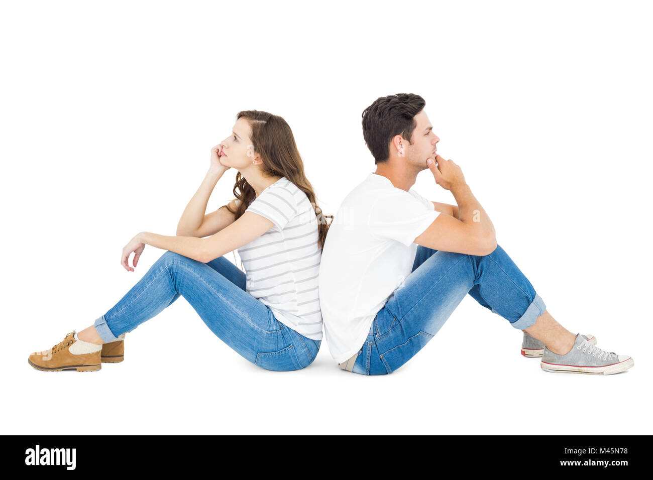 Thoughtful man long hair Cut Out Stock Images & Pictures - Alamy