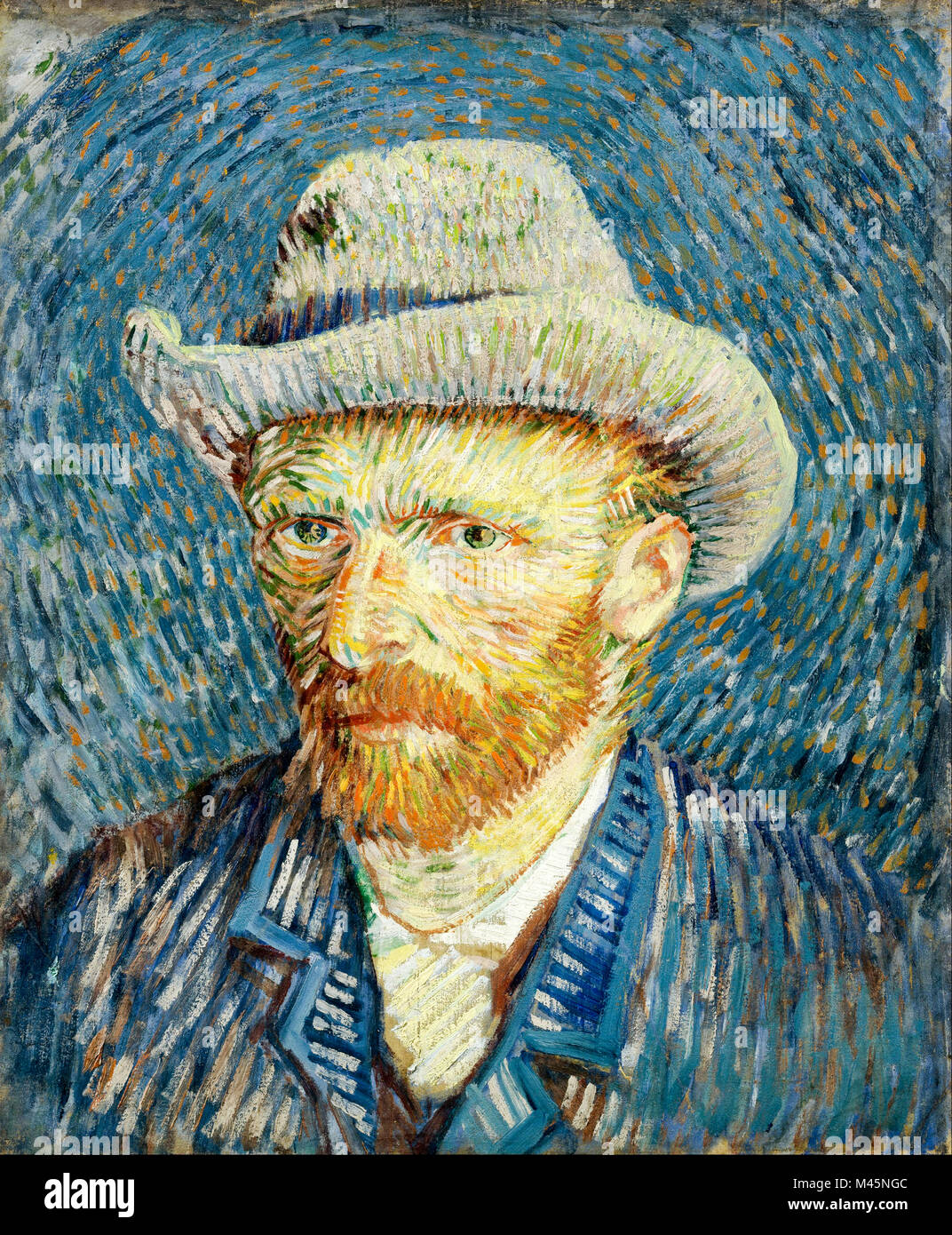 Van gogh self portrait with felt hat hi-res stock photography and ...