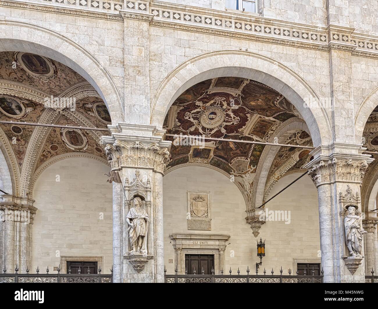 The famous house Loggia della Mercanzia in Siena Italy Stock Photo - Alamy