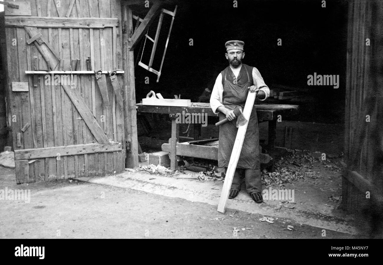 Black carpenter in workshop Black and White Stock Photos & Images - Alamy