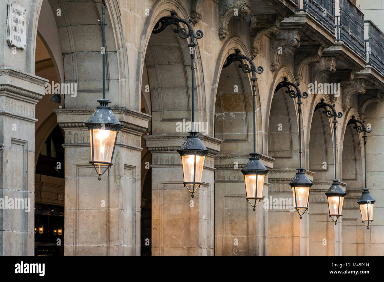 Plaza real barcelona spain detail hi-res stock photography and images ...