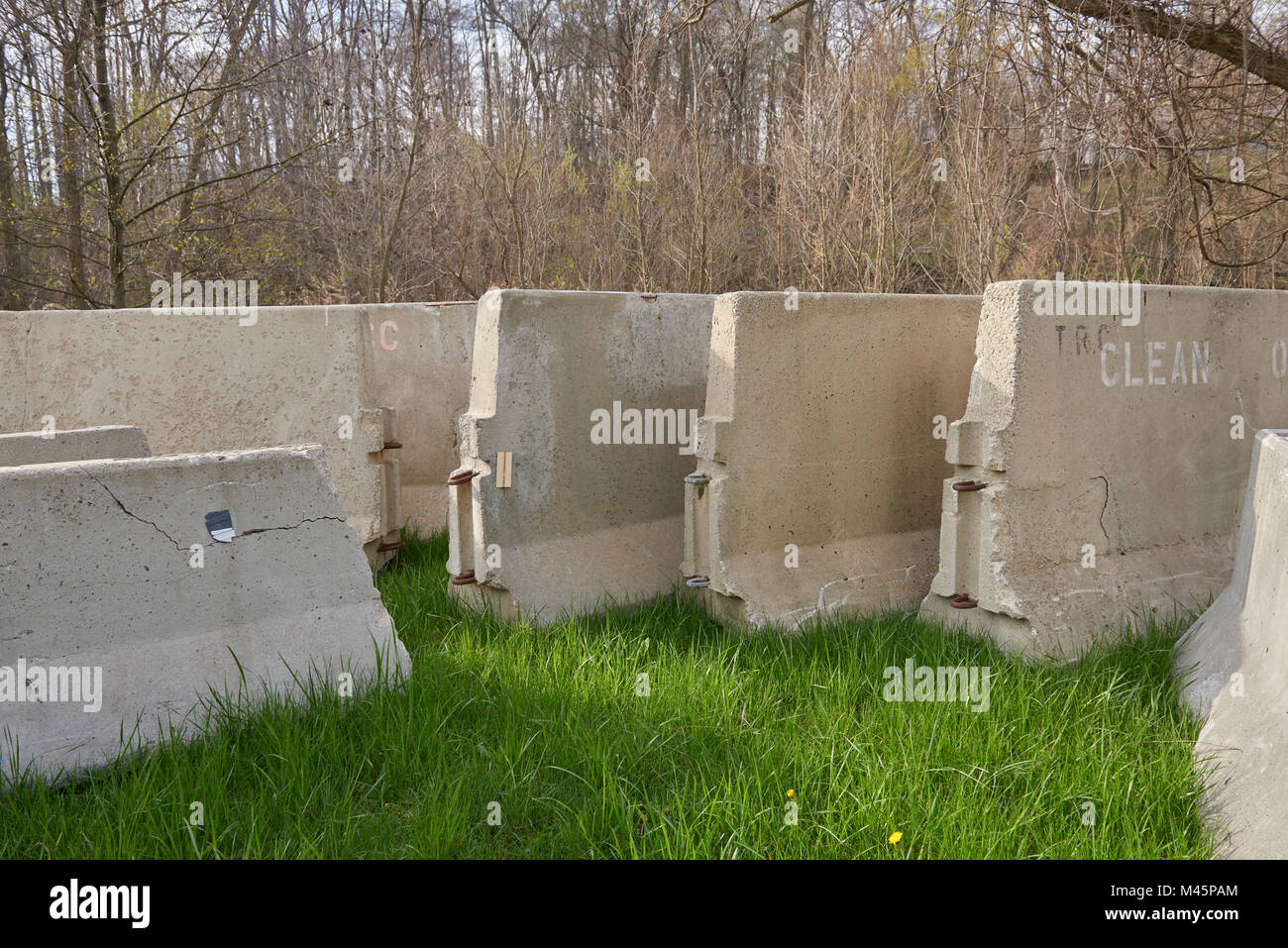 concrete barriers used in highway and building construction Stock Photo ...