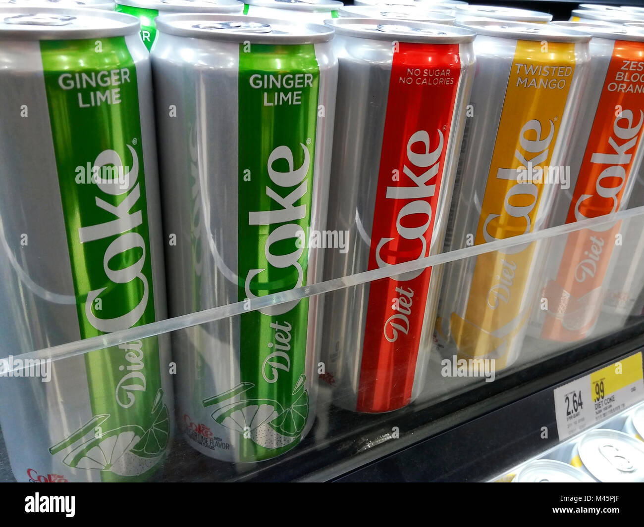 Cans of the Coca-Cola Co.'s new flavored Diet Coke soda product in a ...