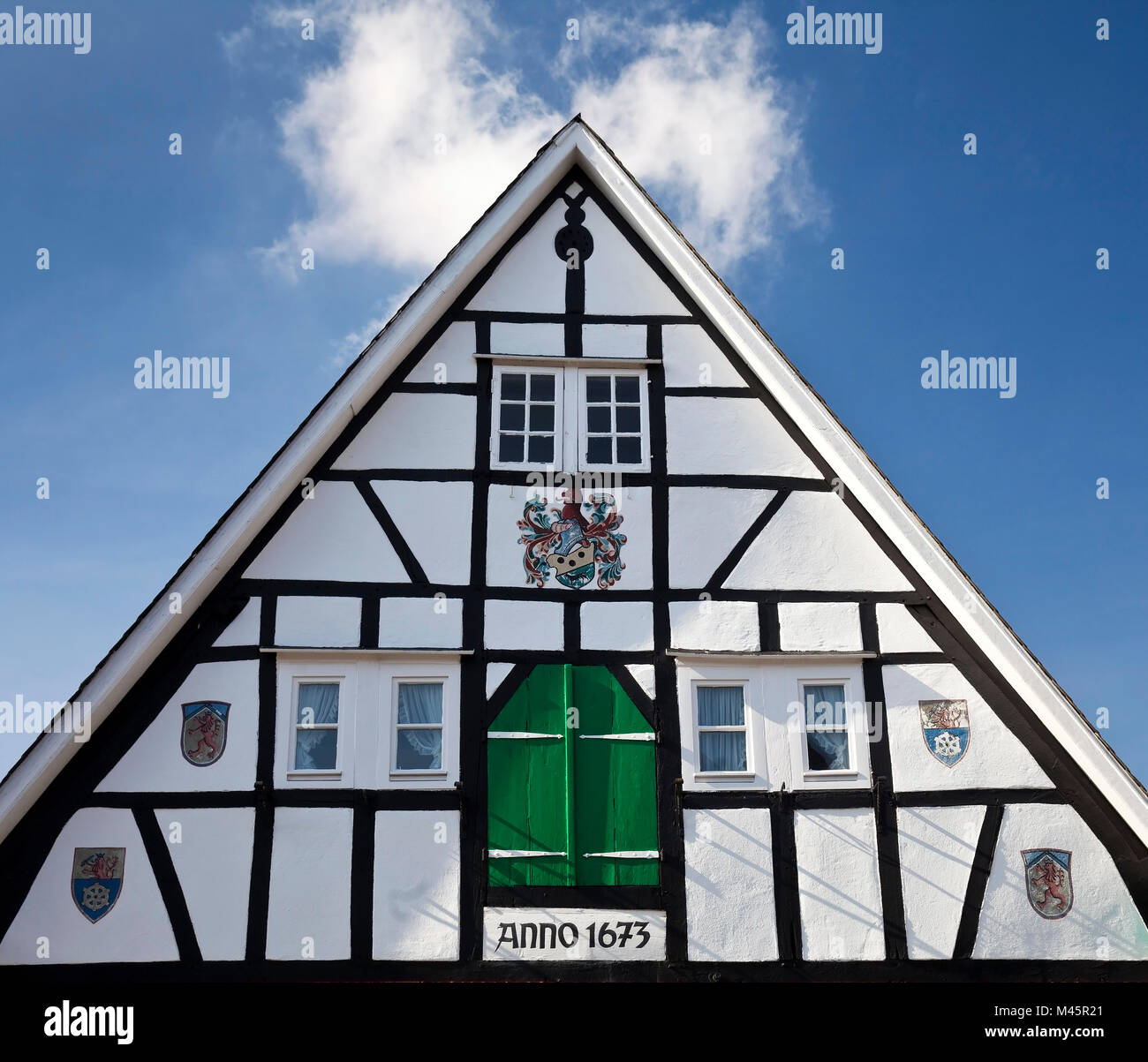 Gable,traditional half-timbered house in Burg,Solingen,Bergisches Land ...