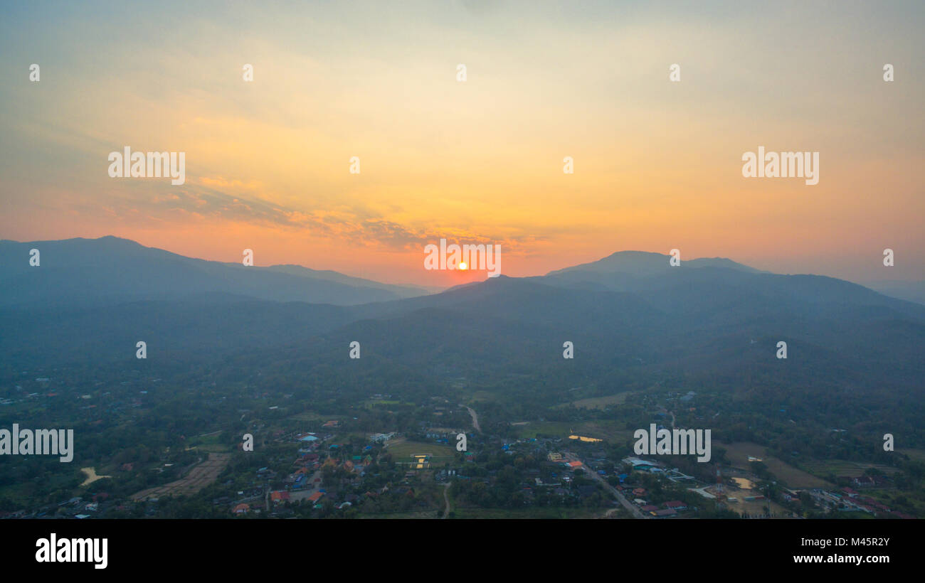 Aerial view stunning sunset behind hi-res stock photography and images ...