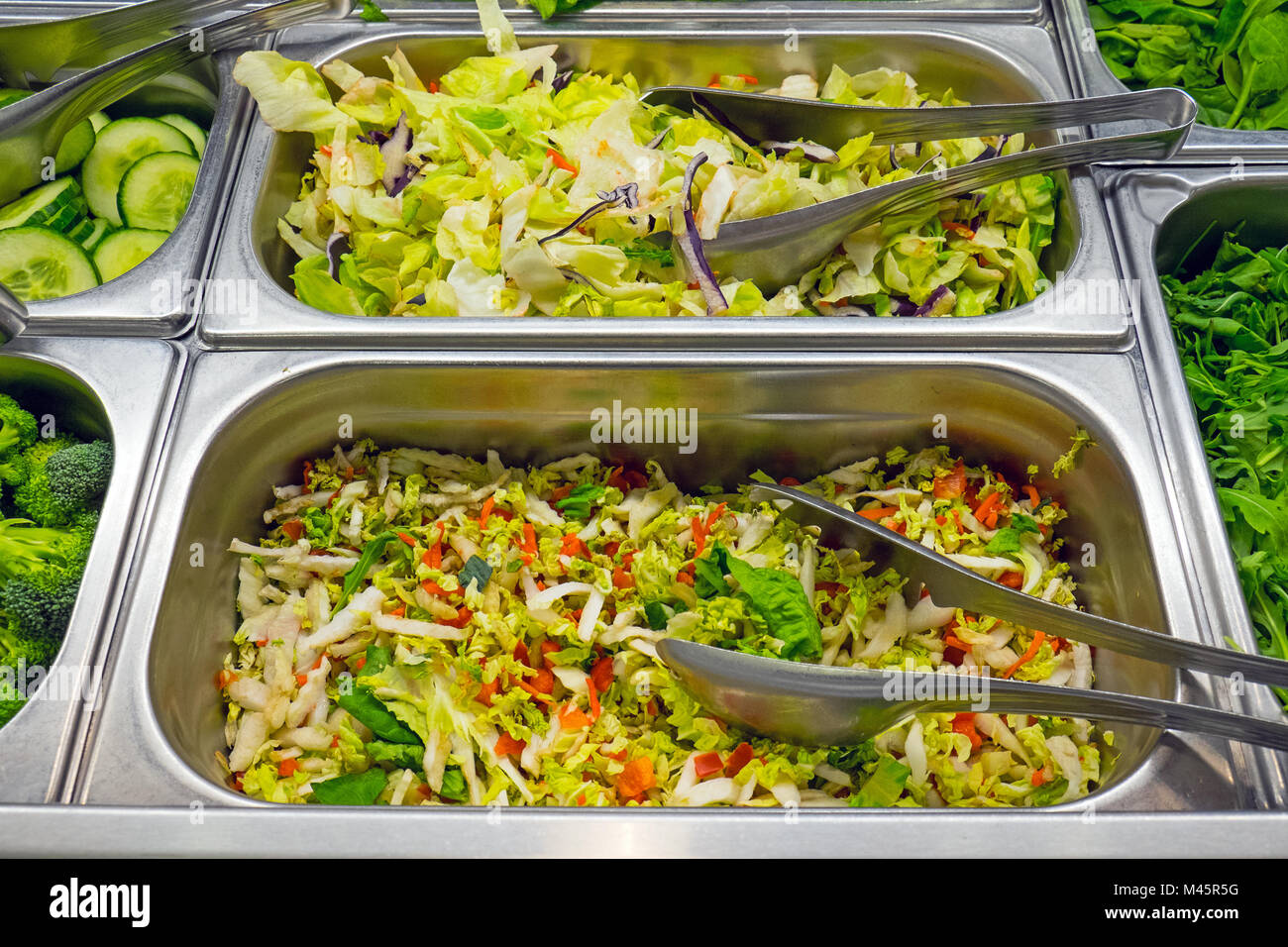 Salad bar in a restaurant Stock Photo - Alamy