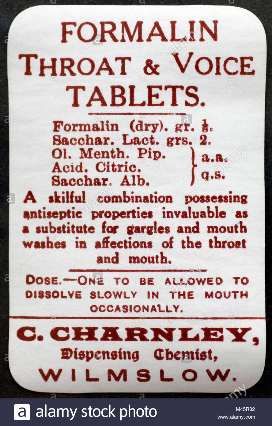 Vintage Chemist labels for Medicine bottles early 1900s - Formalin ...