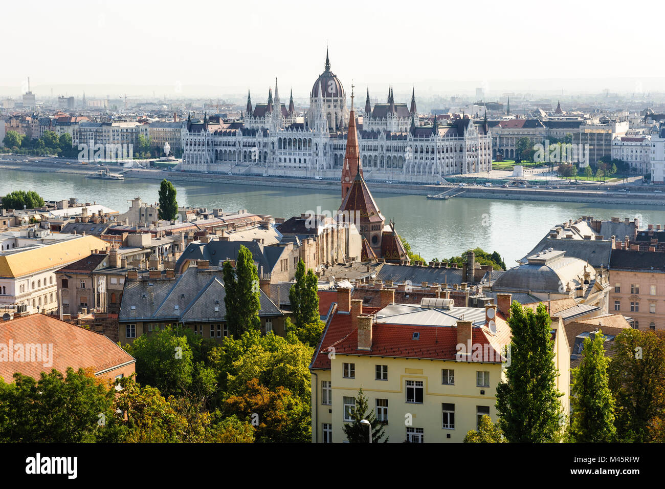 Budapest, view from Buda side to Pest Stock Photo - Alamy