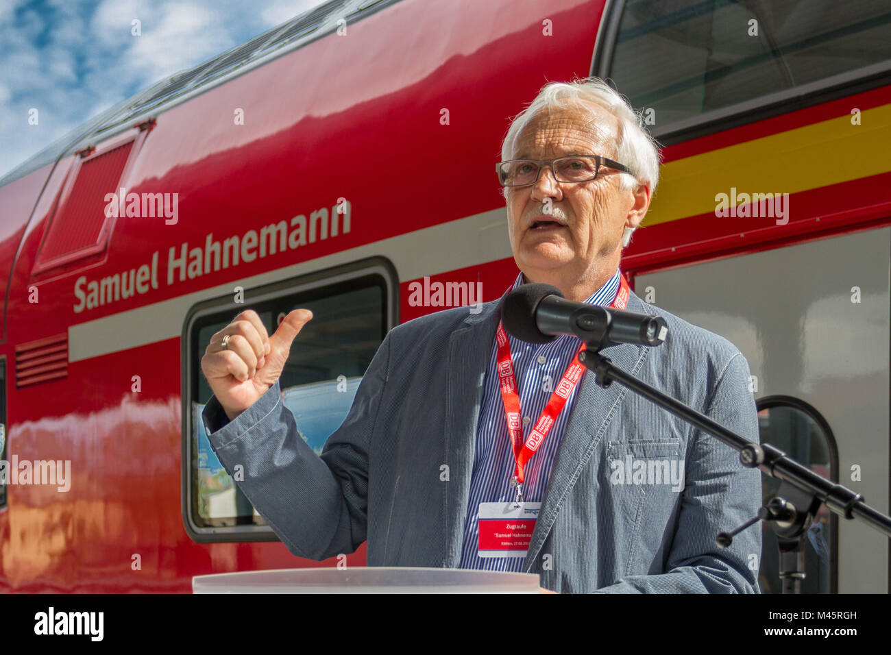 Train baptized in the name of Samuel Hahnemann Stock Photo - Alamy