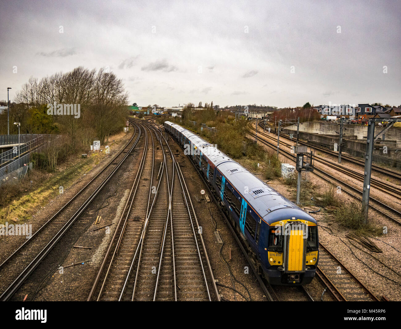 Commuter train in Ashford International Train Station, Kent, UK Stock ...