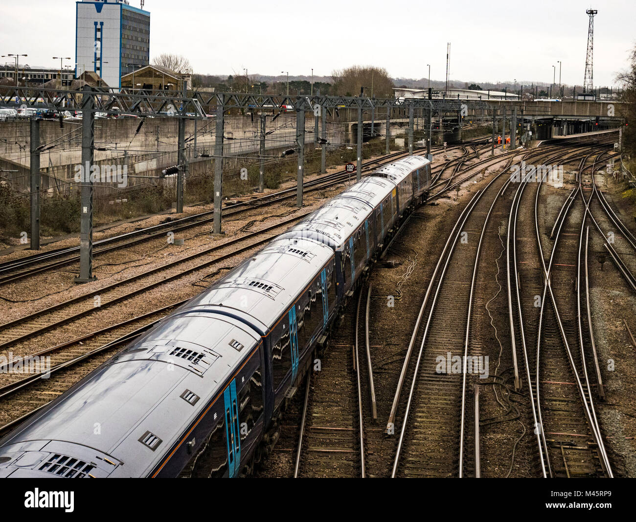 Commuter train in Ashford International Train Station, Kent, UK Stock ...