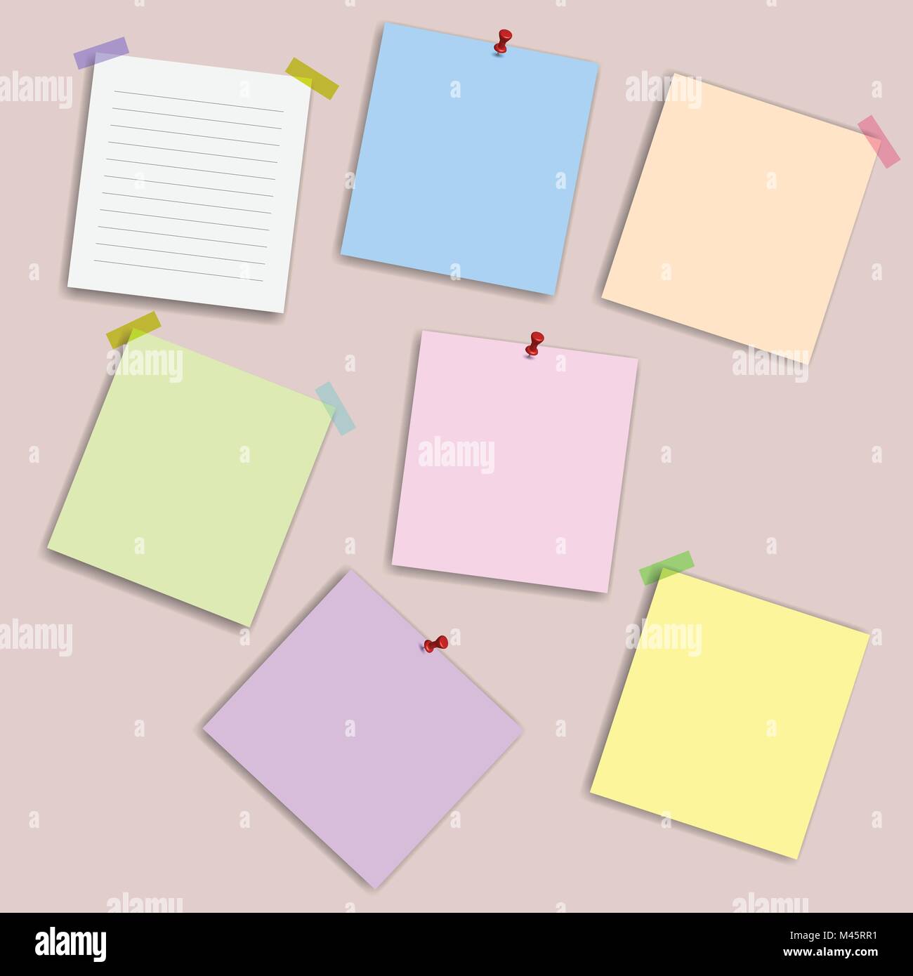 White and memory and note and pin Stock Vector Images - Alamy