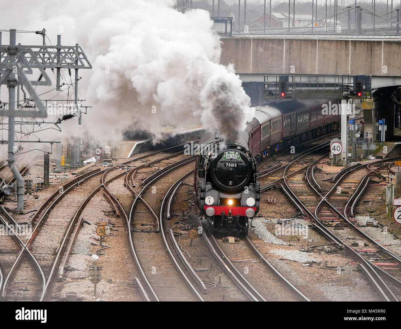 The Cathedrals Express pulled by Oliver Cromwell 70013 locomotive ...