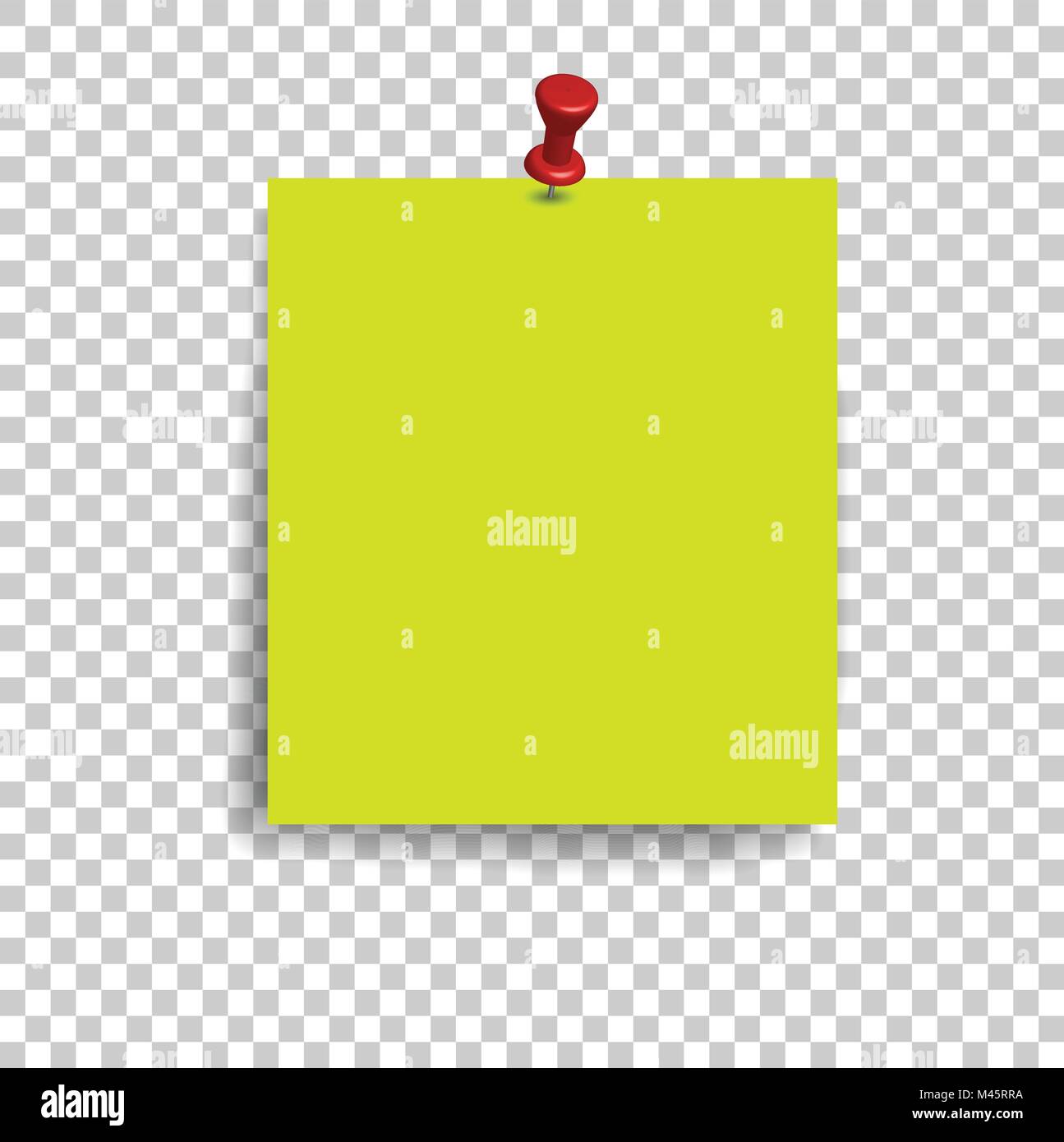 blank squared notepad pages and pin. Note paper stuck with pin Stock ...