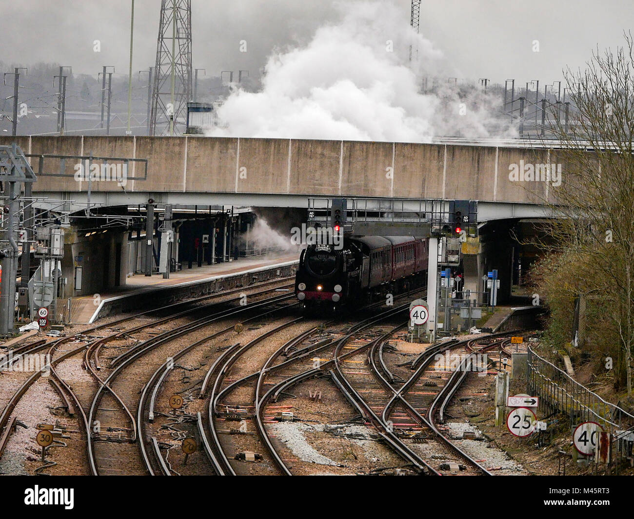 The Cathedrals Express pulled by Oliver Cromwell 70013 locomotive ...
