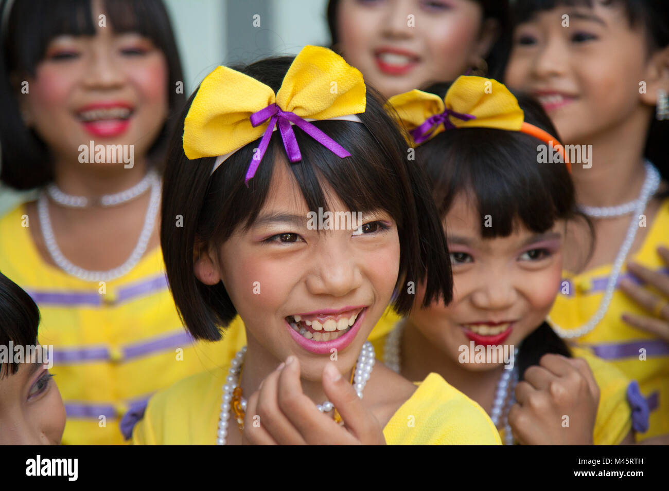 Young School girls at school in Mandalay Myanmar Stock Photo - Alamy
