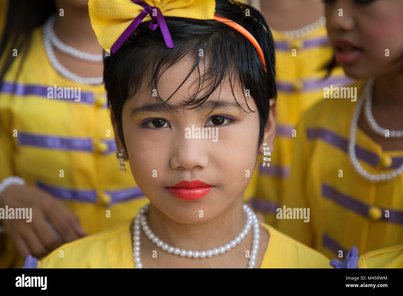 Young School girls at school in Mandalay Myanmar Stock Photo - Alamy