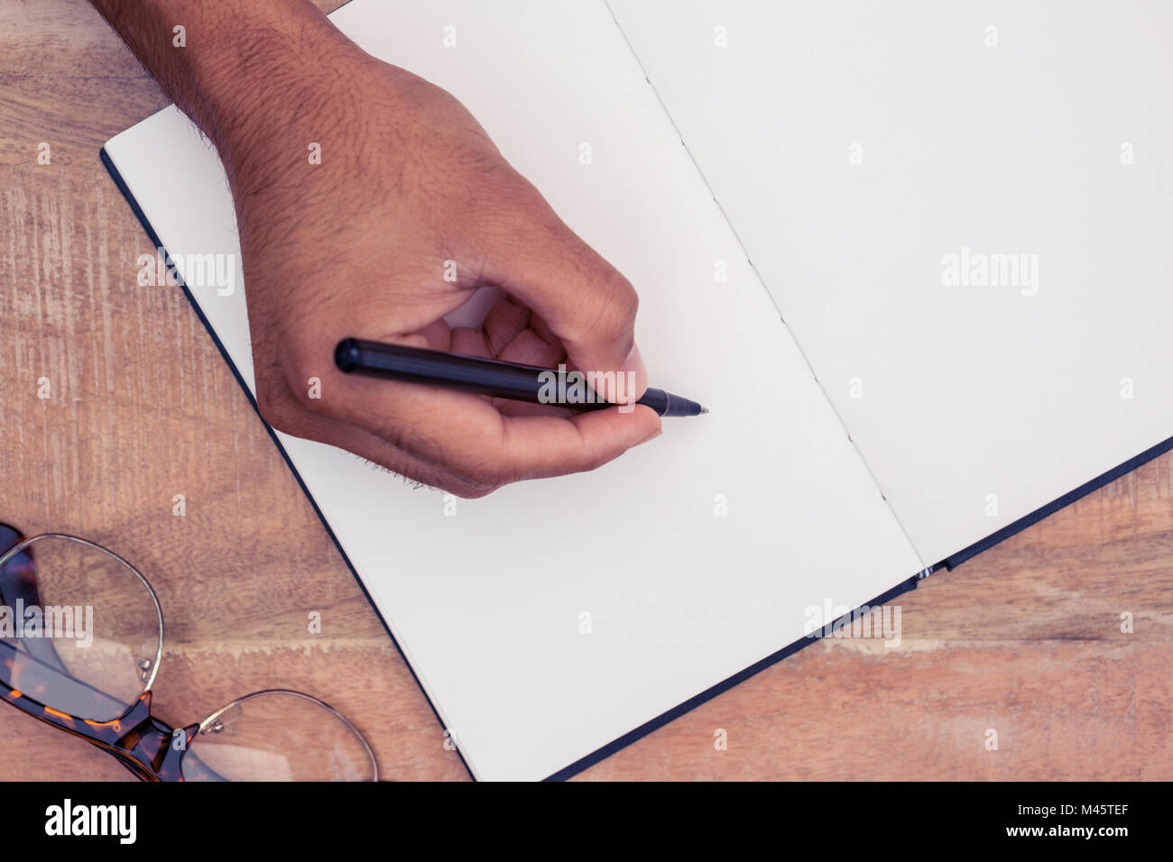 Overhead view businessman hand hi-res stock photography and images - Alamy