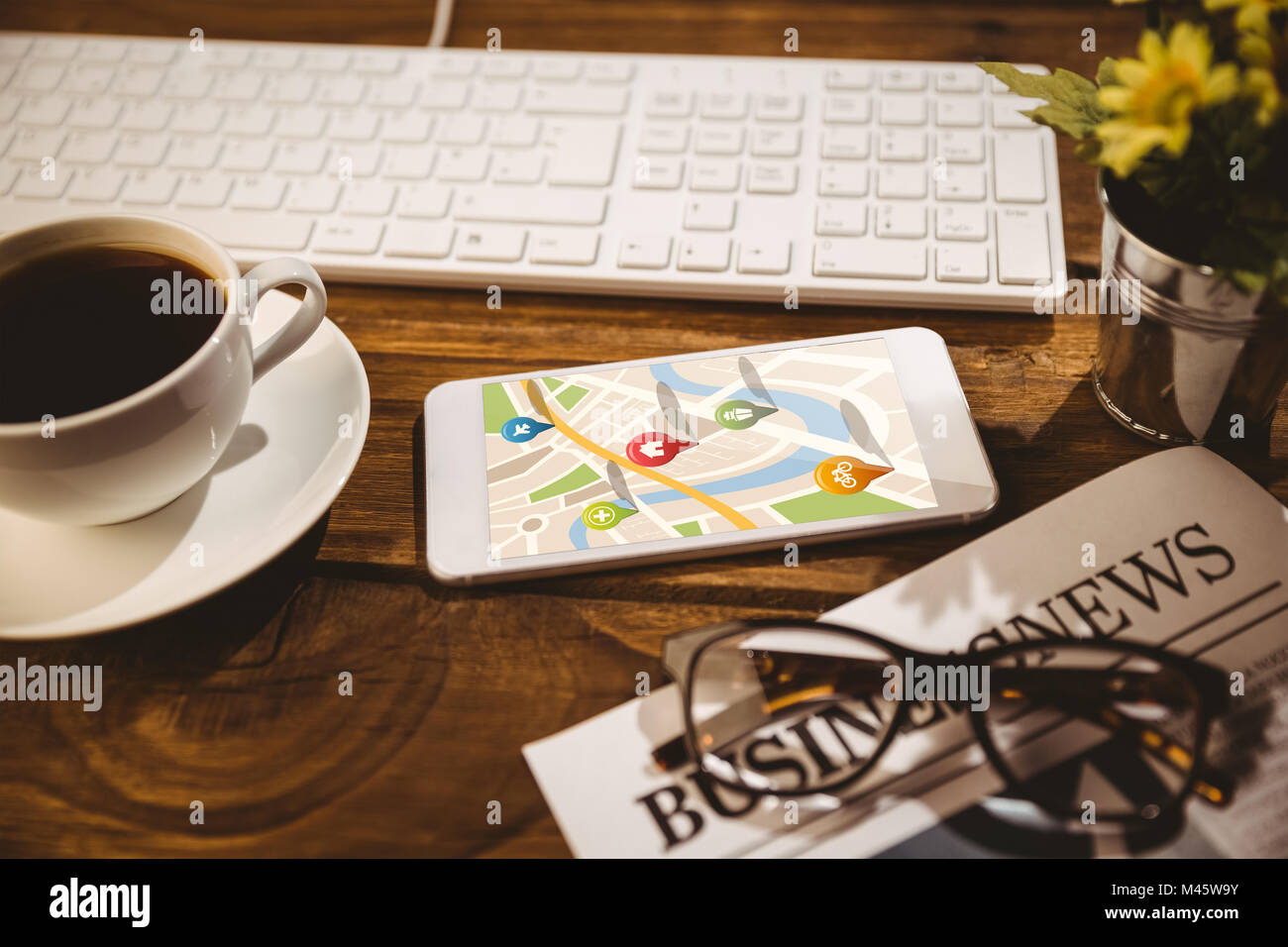 Composite image of navigation pointers with various representations on ...