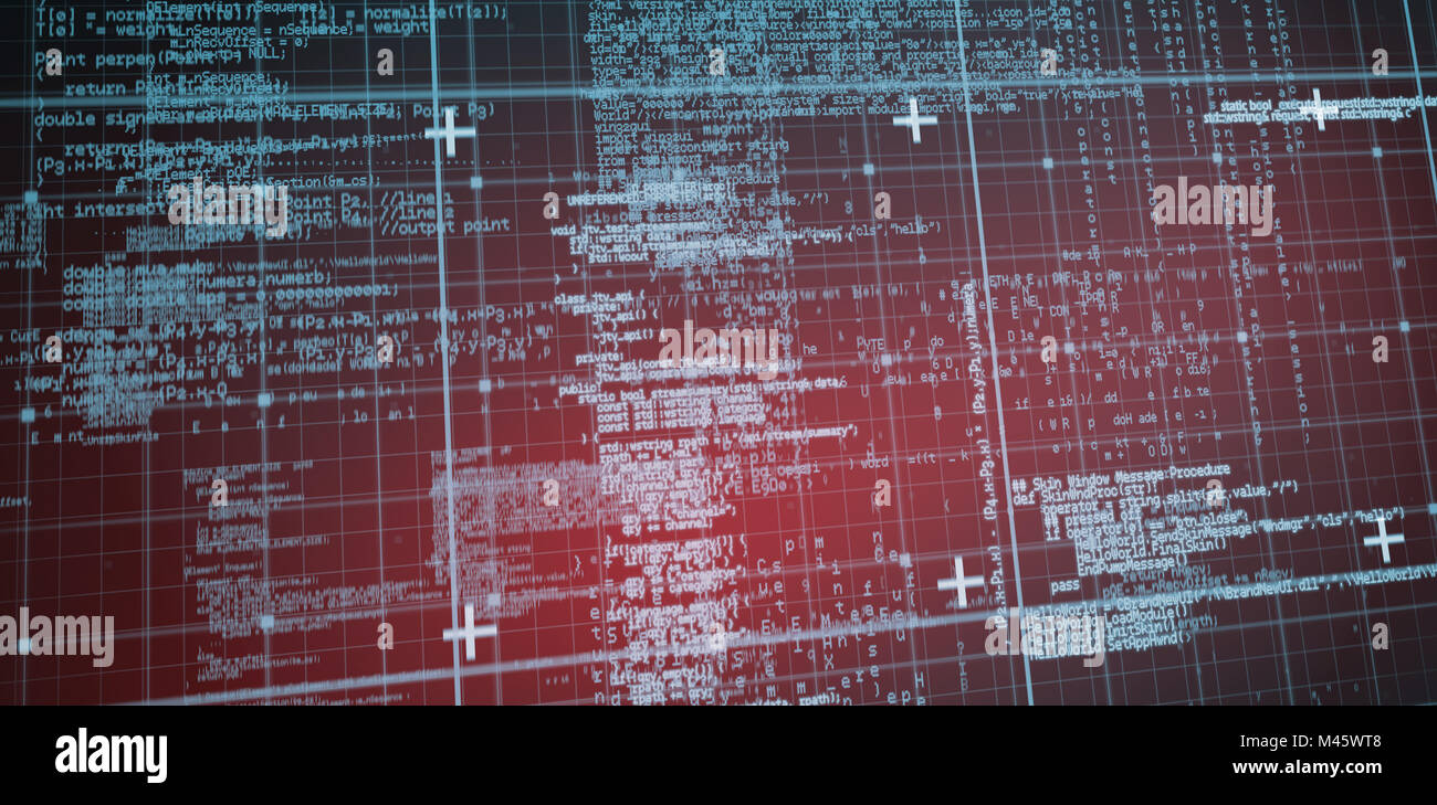 Lines of Blue matrix and codes Stock Photo - Alamy