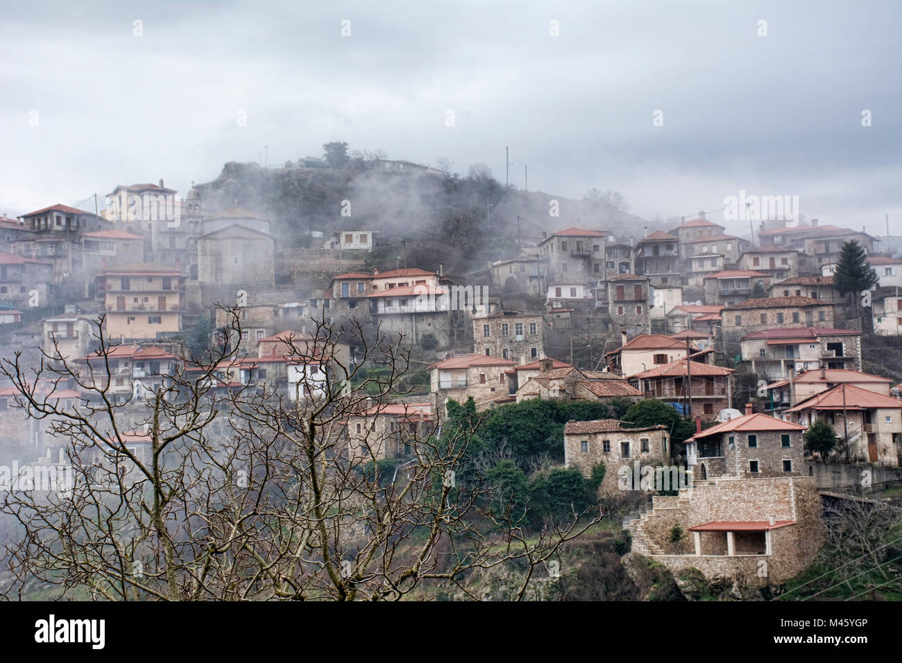Traditional houses of Dimitsana village. Arcadia Peloponnese, Greece ...