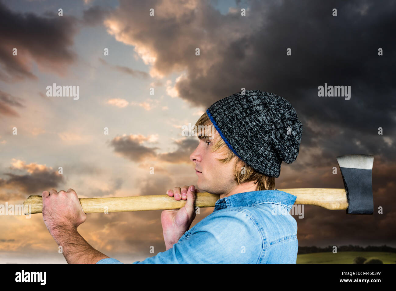 Side view hipster axe hi-res stock photography and images - Alamy