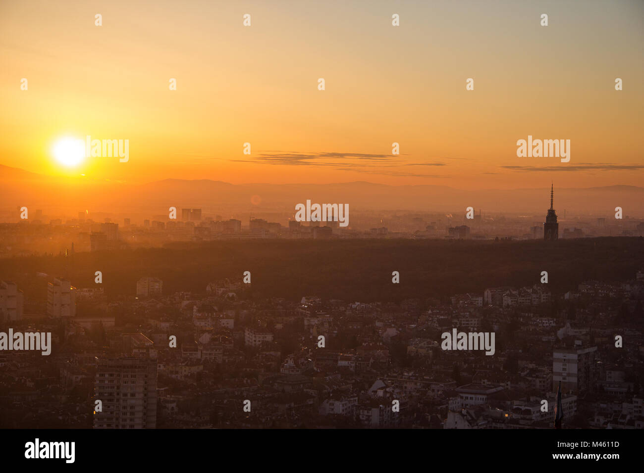 Sunrise above the city Stock Photo - Alamy