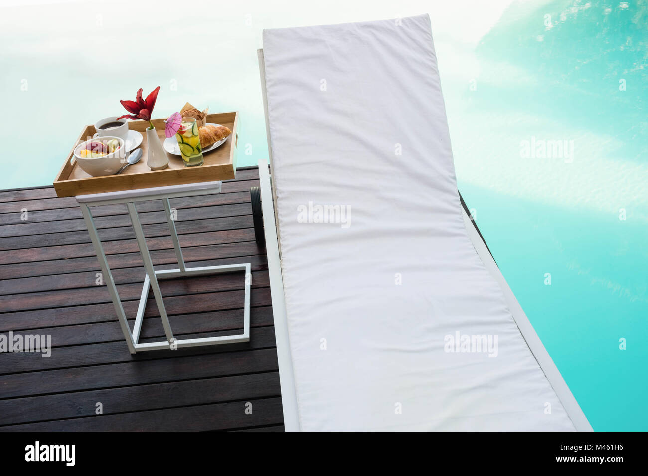 Breakfast tray in swimming pool hi-res stock photography and images - Alamy