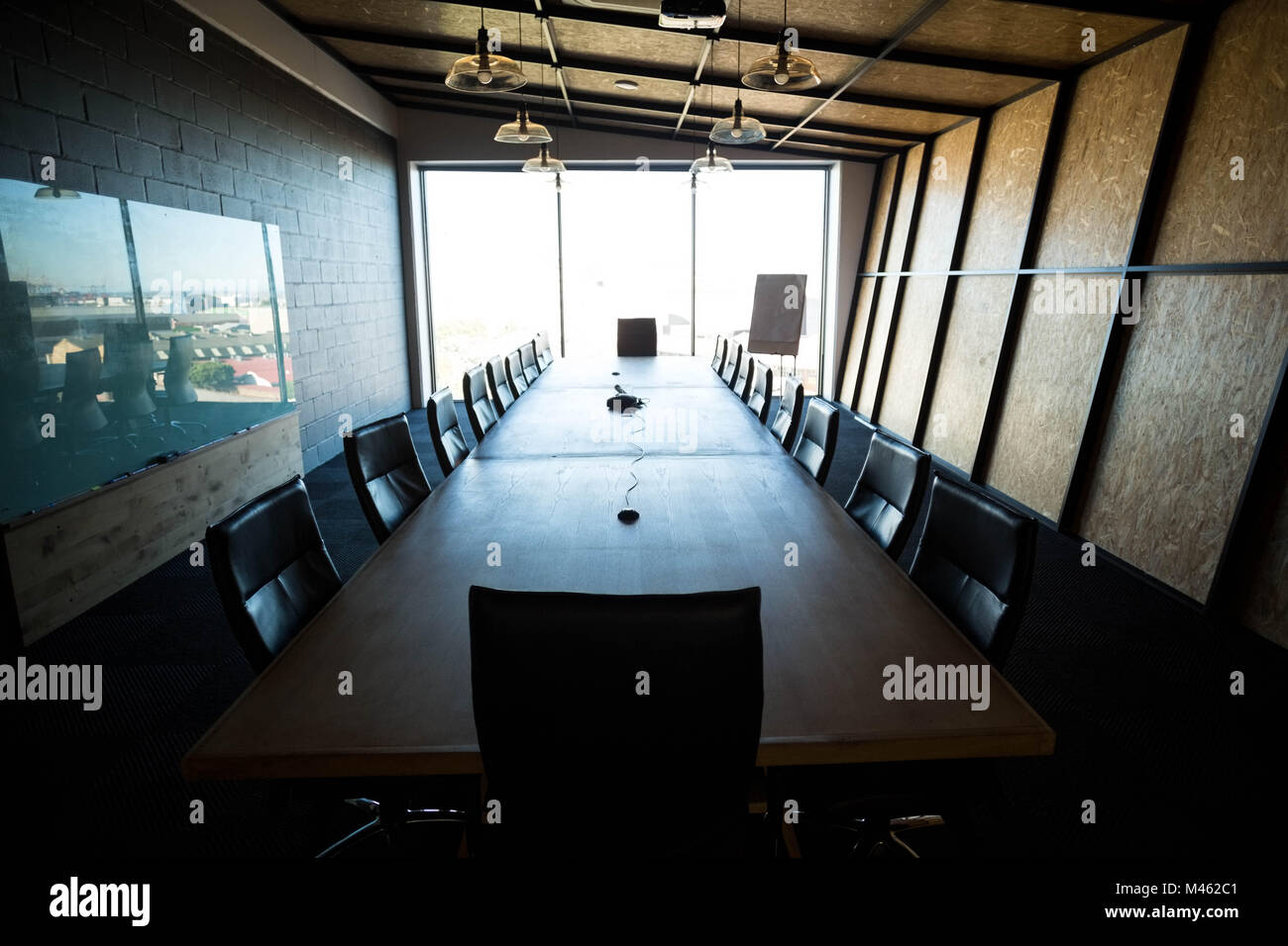 An empty modern conference room and conference table in office Stock ...
