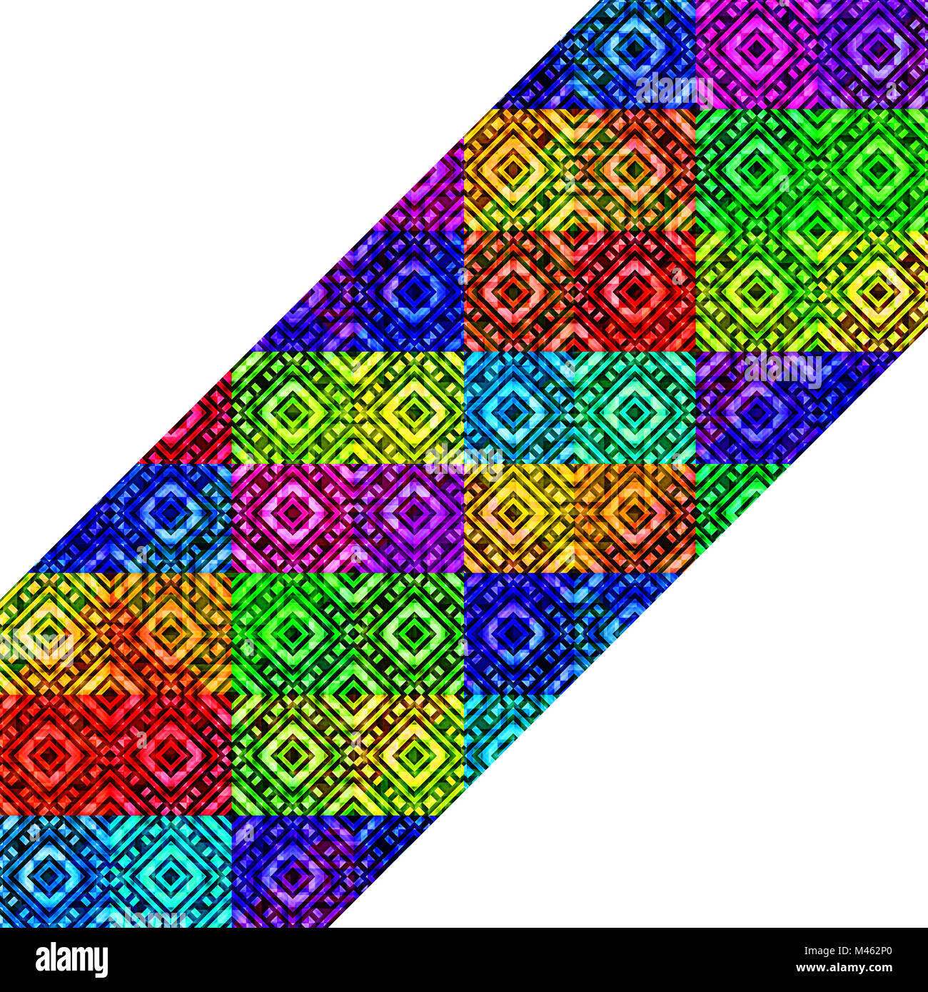 Colorful Check Polygons Diagonal Stripe Background Stock Photo - Alamy