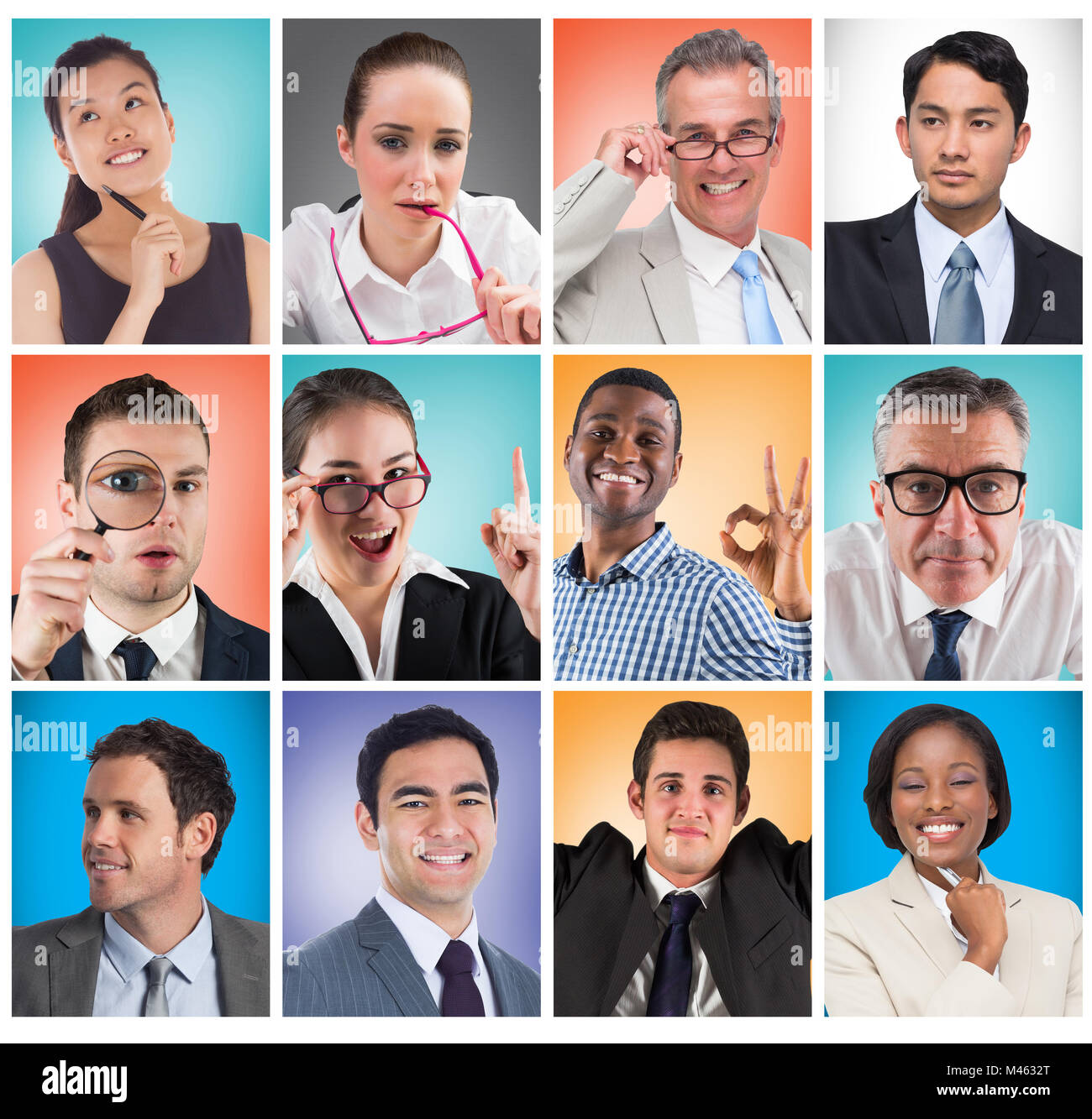 Composite image of thinking businesswoman Stock Photo - Alamy