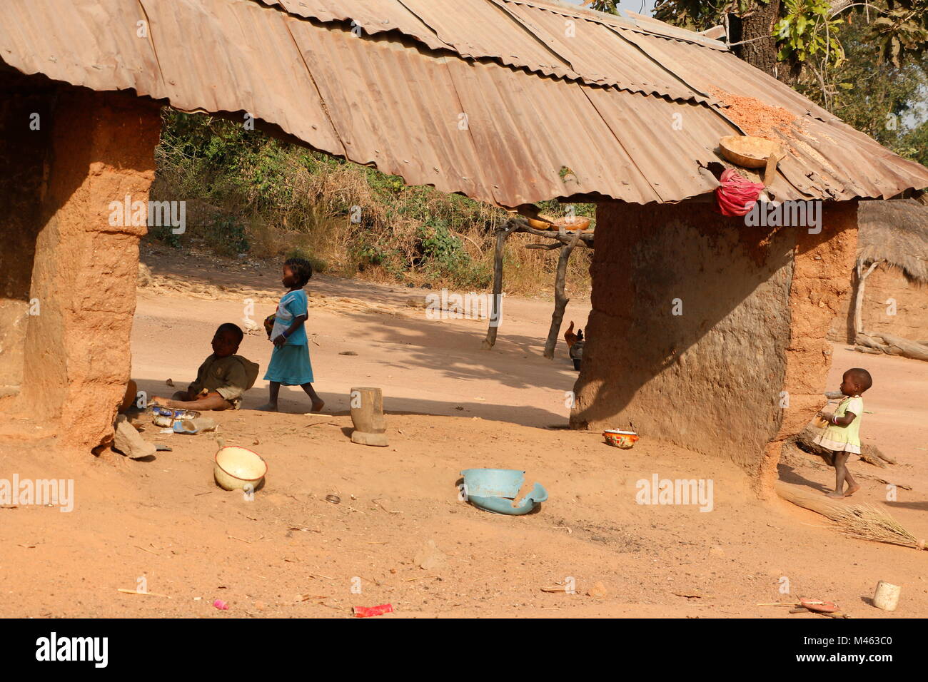 children playing in a village in the north of benin Stock Photo - Alamy