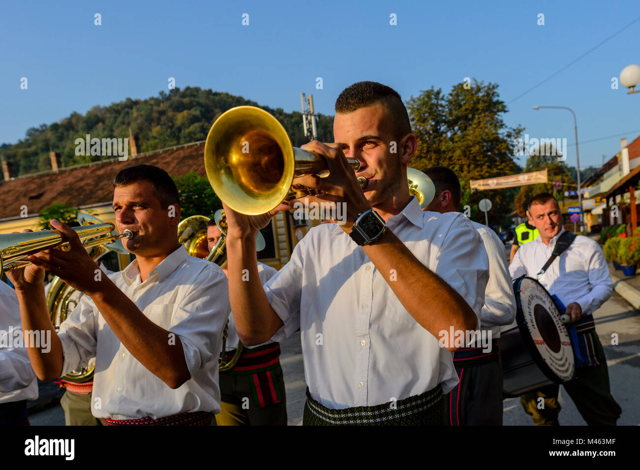 Guca trumpet festival Stock Photo - Alamy