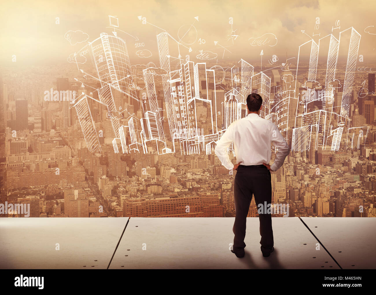 Composite image of rear view of classy young businessman posing Stock ...