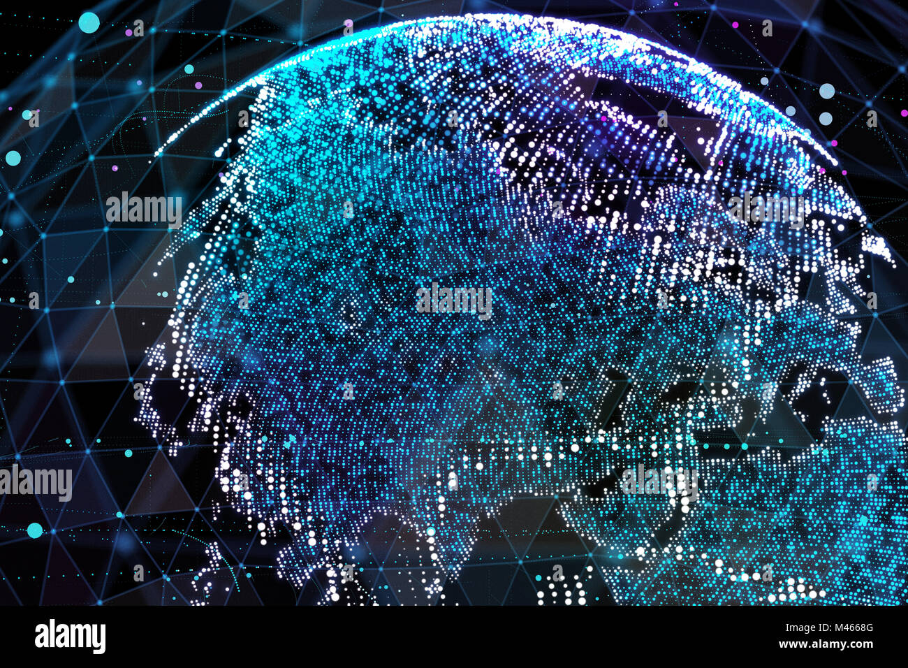 Connection lines Around Earth Globe, Theme Background with Light Effect ...