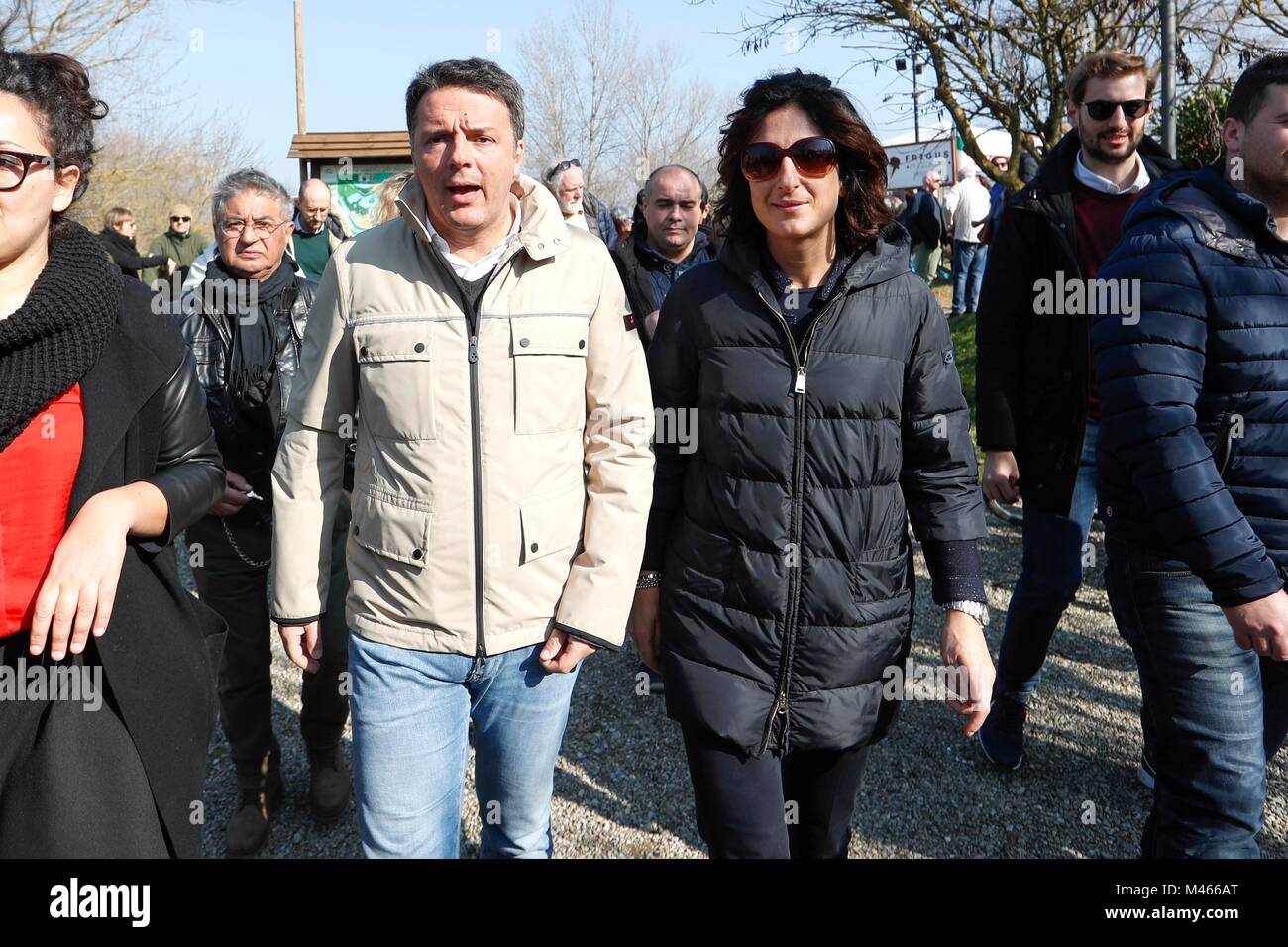 Italy, Florence, February 11, 2018 : Former italian premier and PD ...