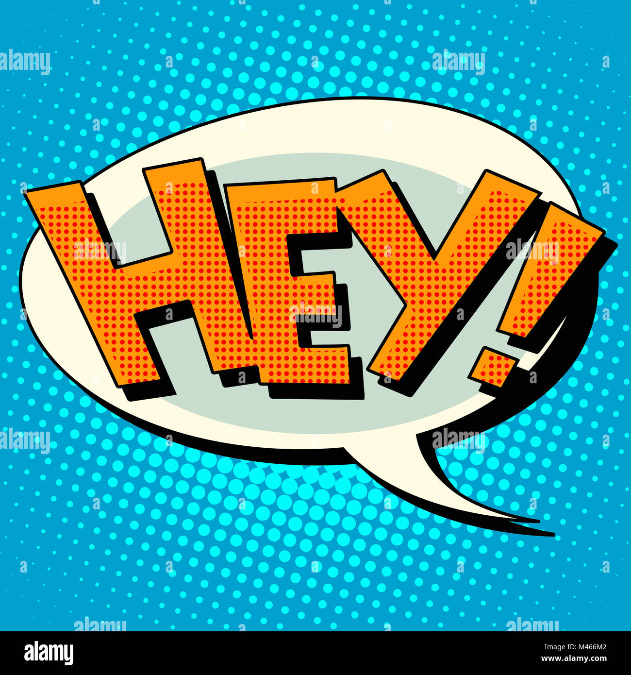 Hey comic book bubble text Stock Photo - Alamy