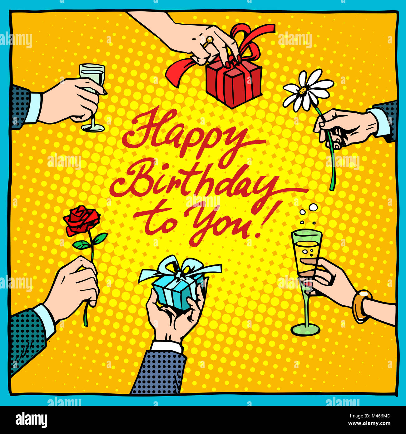 Happy birthday comic book style hi-res stock photography and images - Alamy
