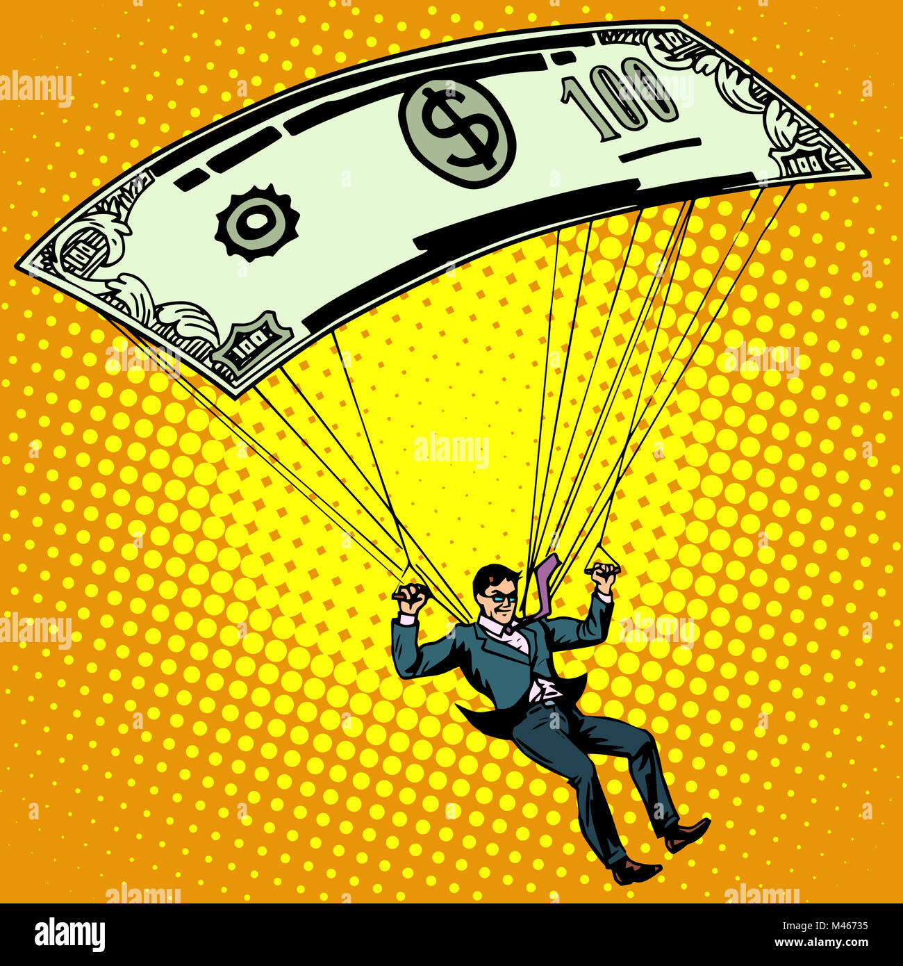 Golden parachute business concept cash compensation Stock Photo - Alamy