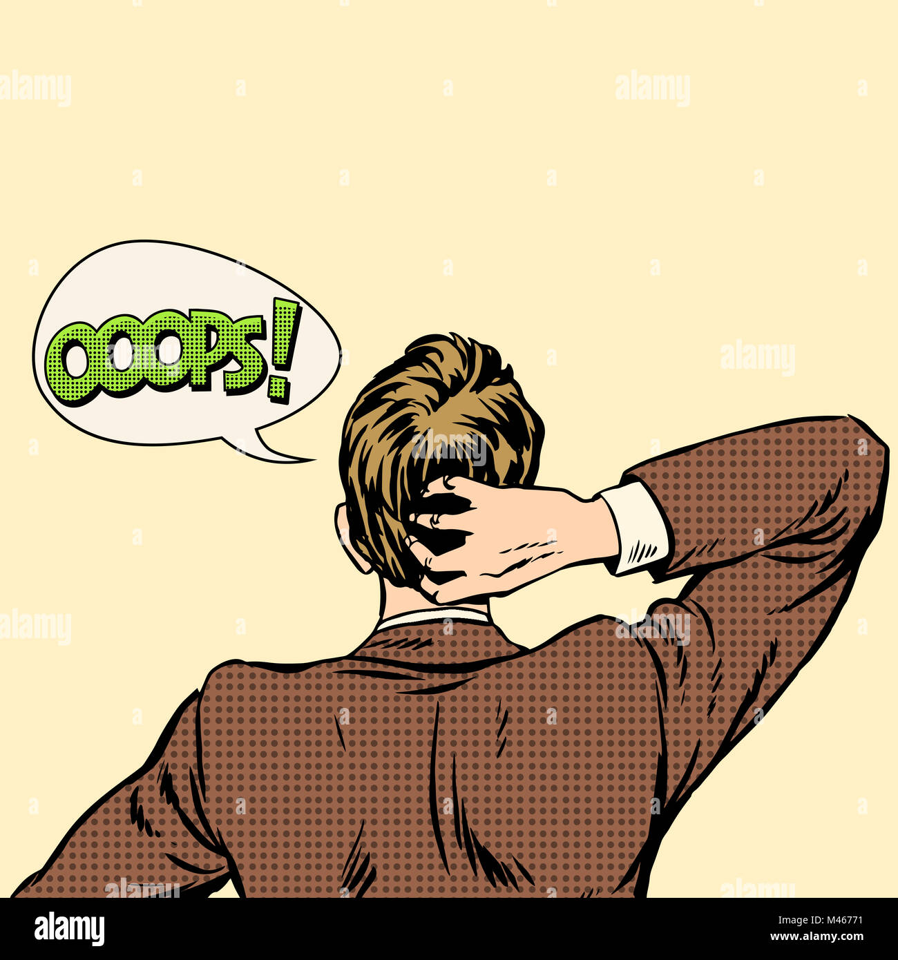 Oops surprised man back view Stock Photo - Alamy