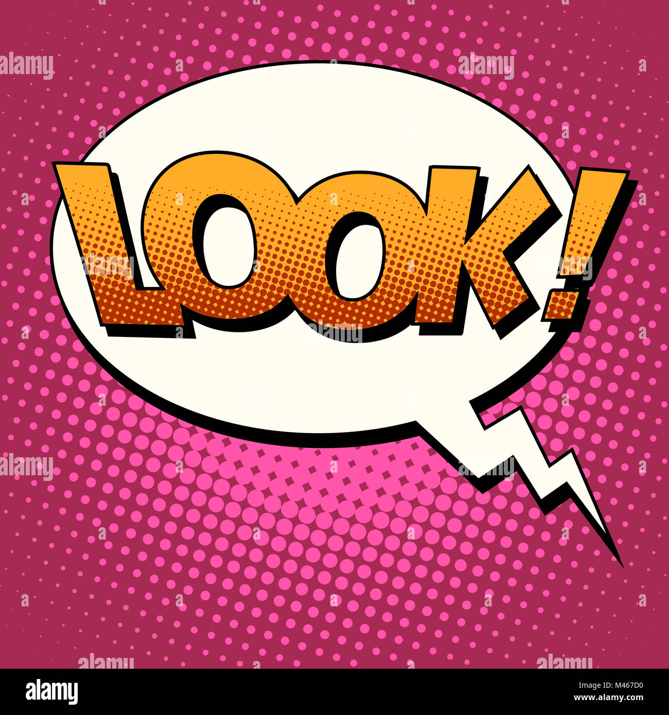 Look comic bubble retro text Stock Photo - Alamy
