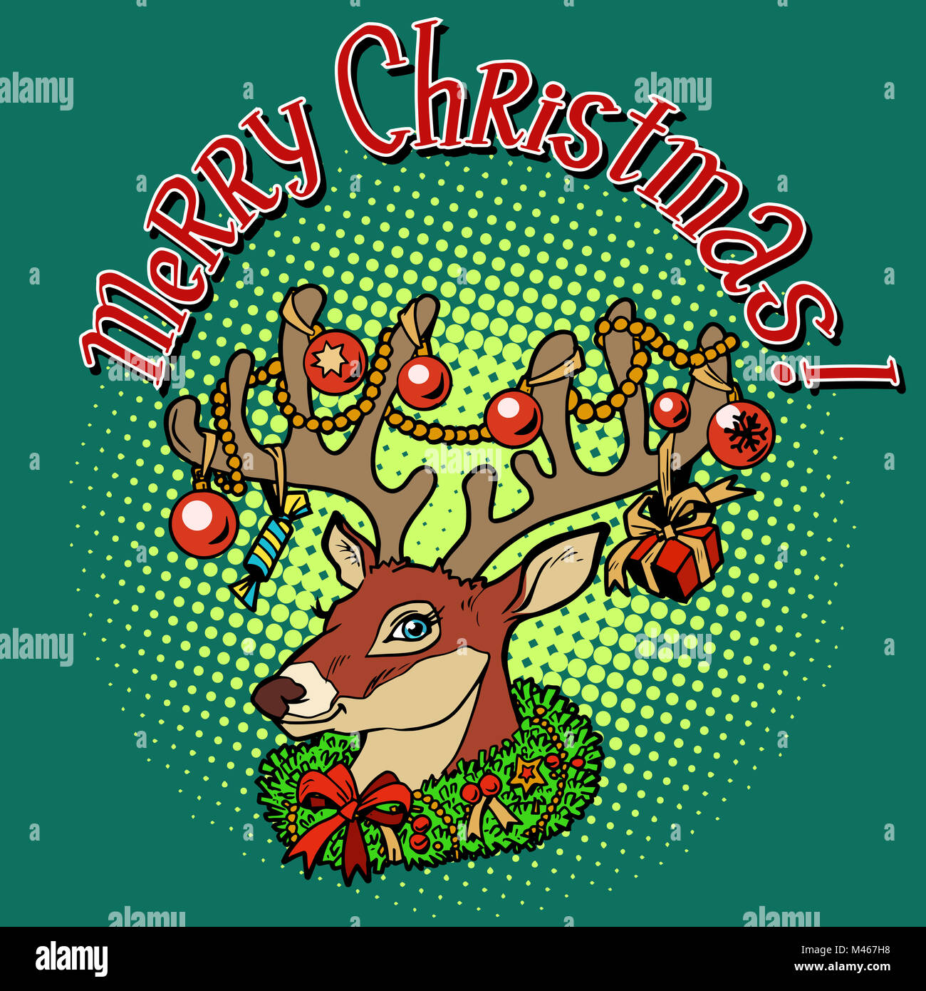 Santa deer hi-res stock photography and images - Alamy