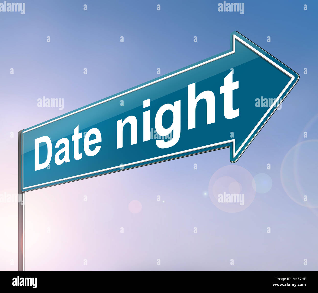 3d Illustration depicting a sign with a date night concept Stock Photo ...